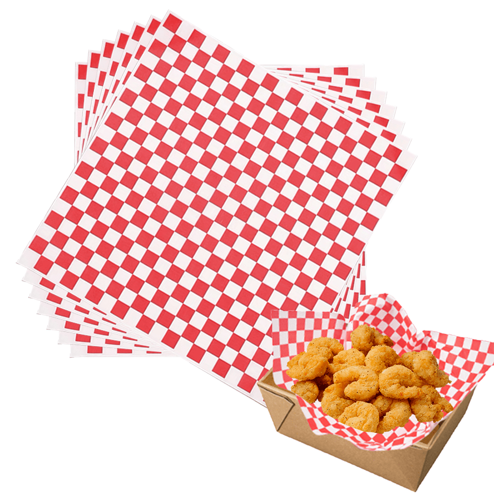 Papapt 100 Sheets Checkered Dry Waxed Paper Sheets 12x12"Premium Grease ...