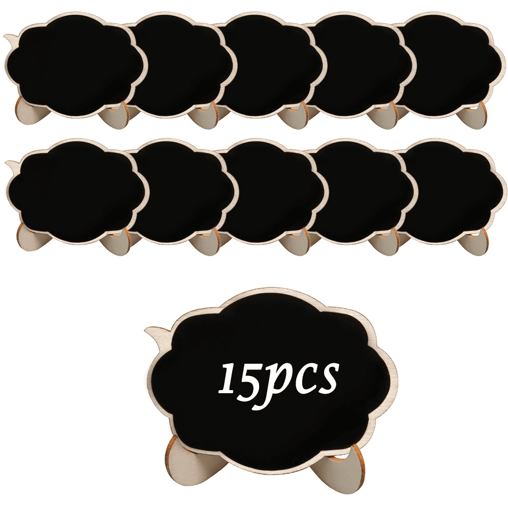 Papapt 15 Pcs Mini Chalkboard 2.9″ x 3.9″ Wooden Blackboard Reusable ...