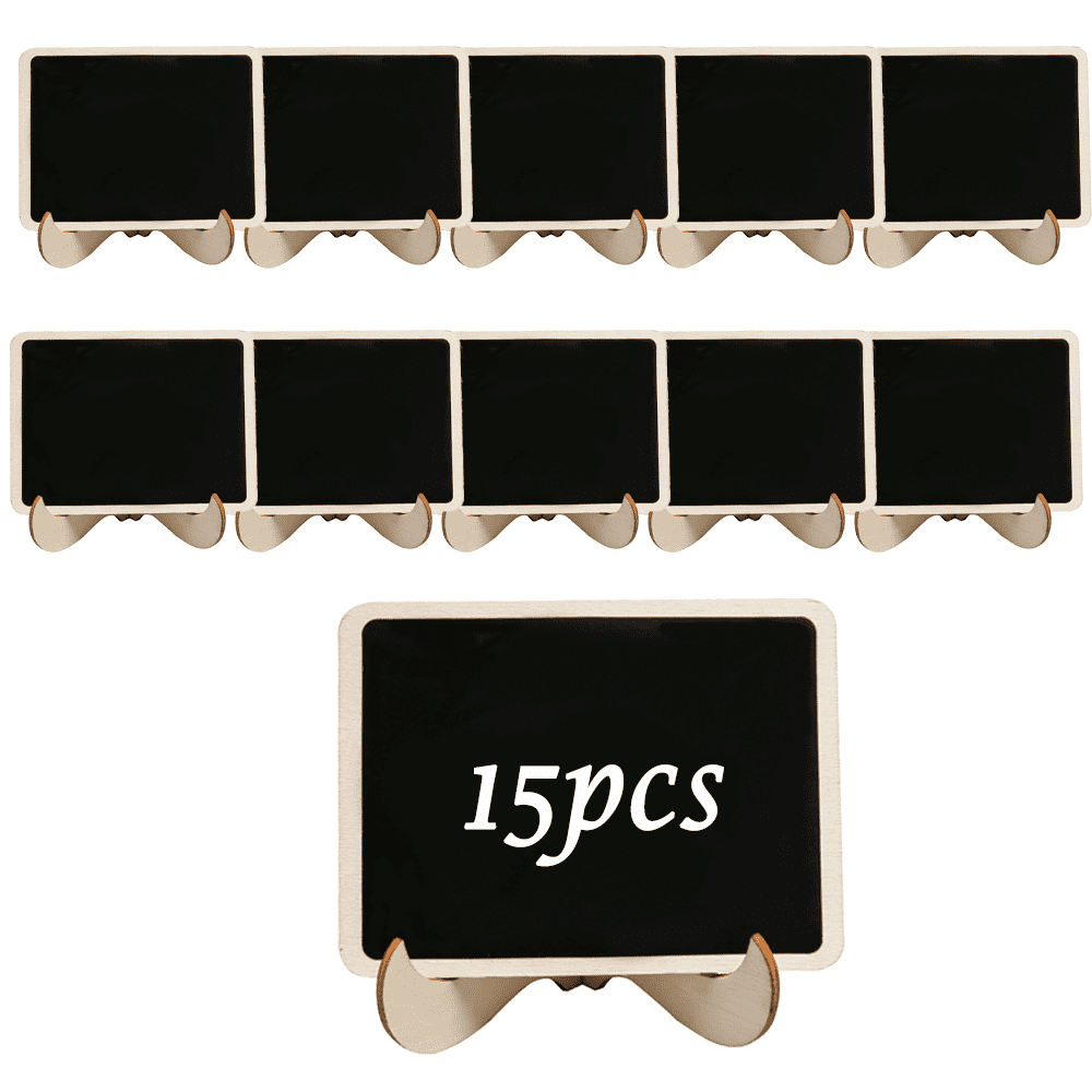 Papapt 15 Pcs Mini Chalkboard 2.9″ x 3.9″ Wooden Blackboard Reusable ...