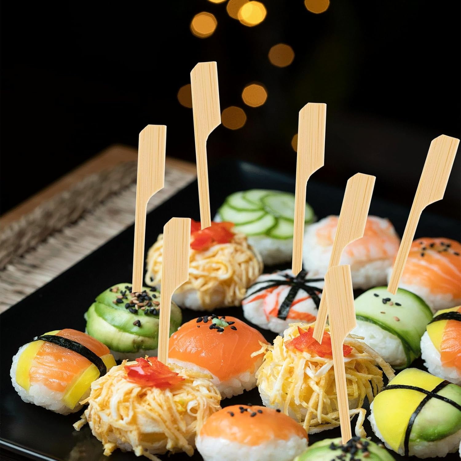Papapt 3.5 Inch Bamboo Skewers Cocktail Picks, 100 PCS Bamboo Paddle ...