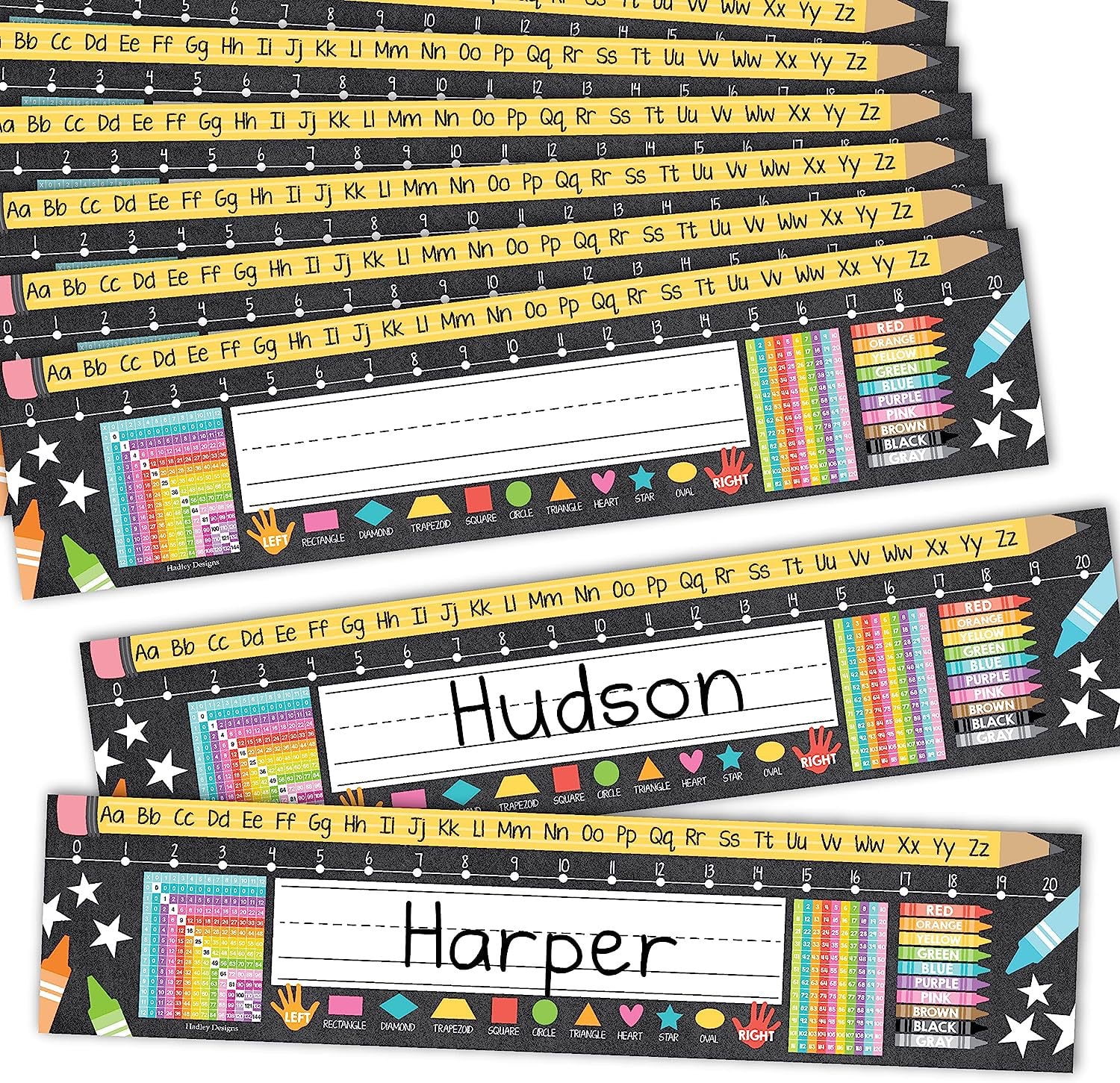 Papapt 60 Colorful Desk Name Tags for Classroom (12x4) - Traditional ...