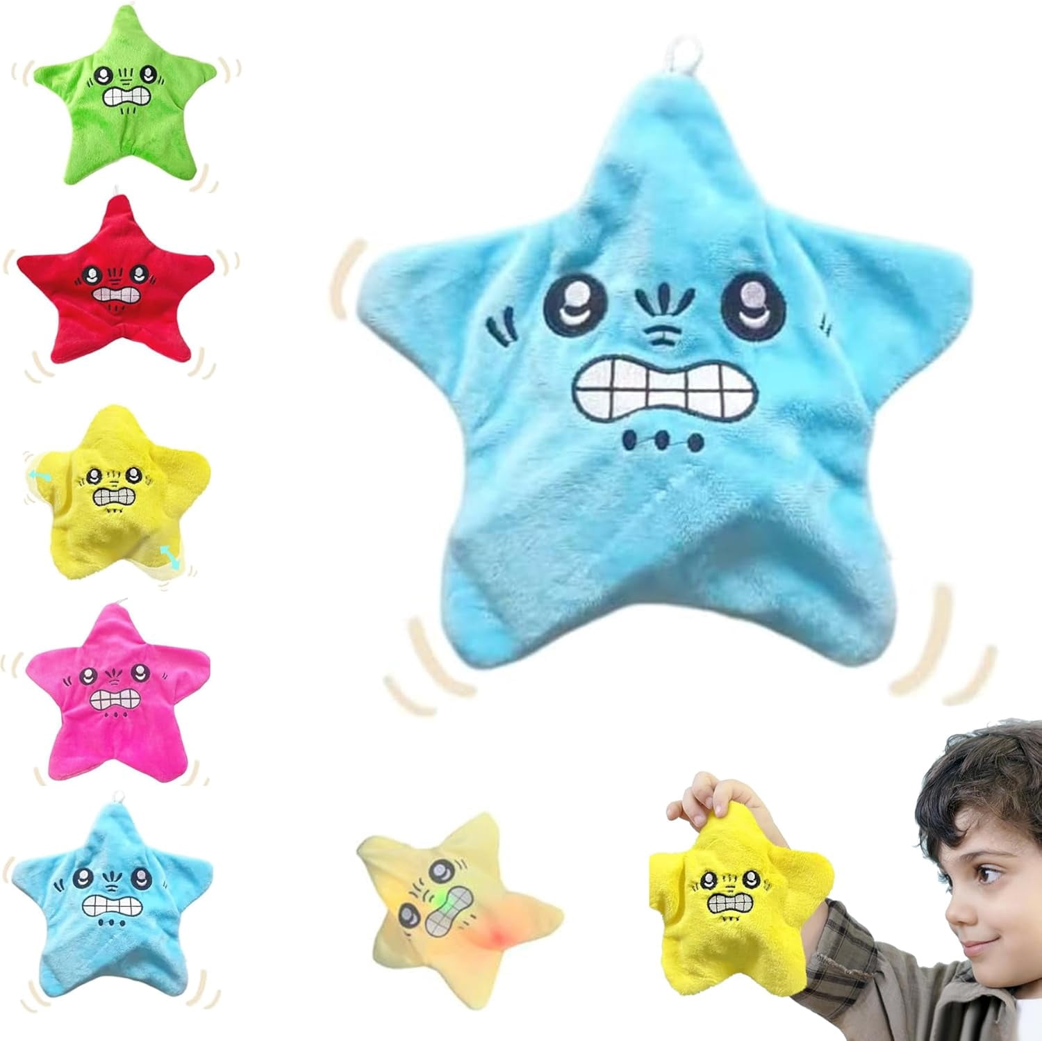 Papapt Angry Star Plush Moving,5 Colors Angry Starfish,8in Angry ...