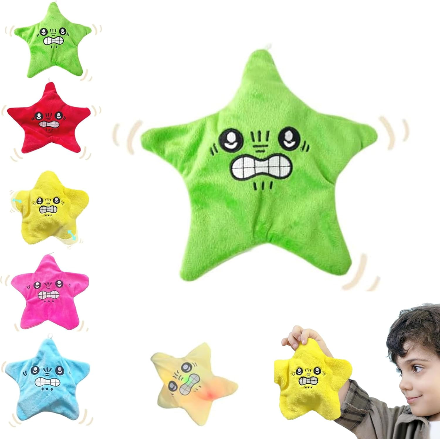Papapt Angry Star Plush Moving,5 Colors Angry Starfish,8in Angry ...