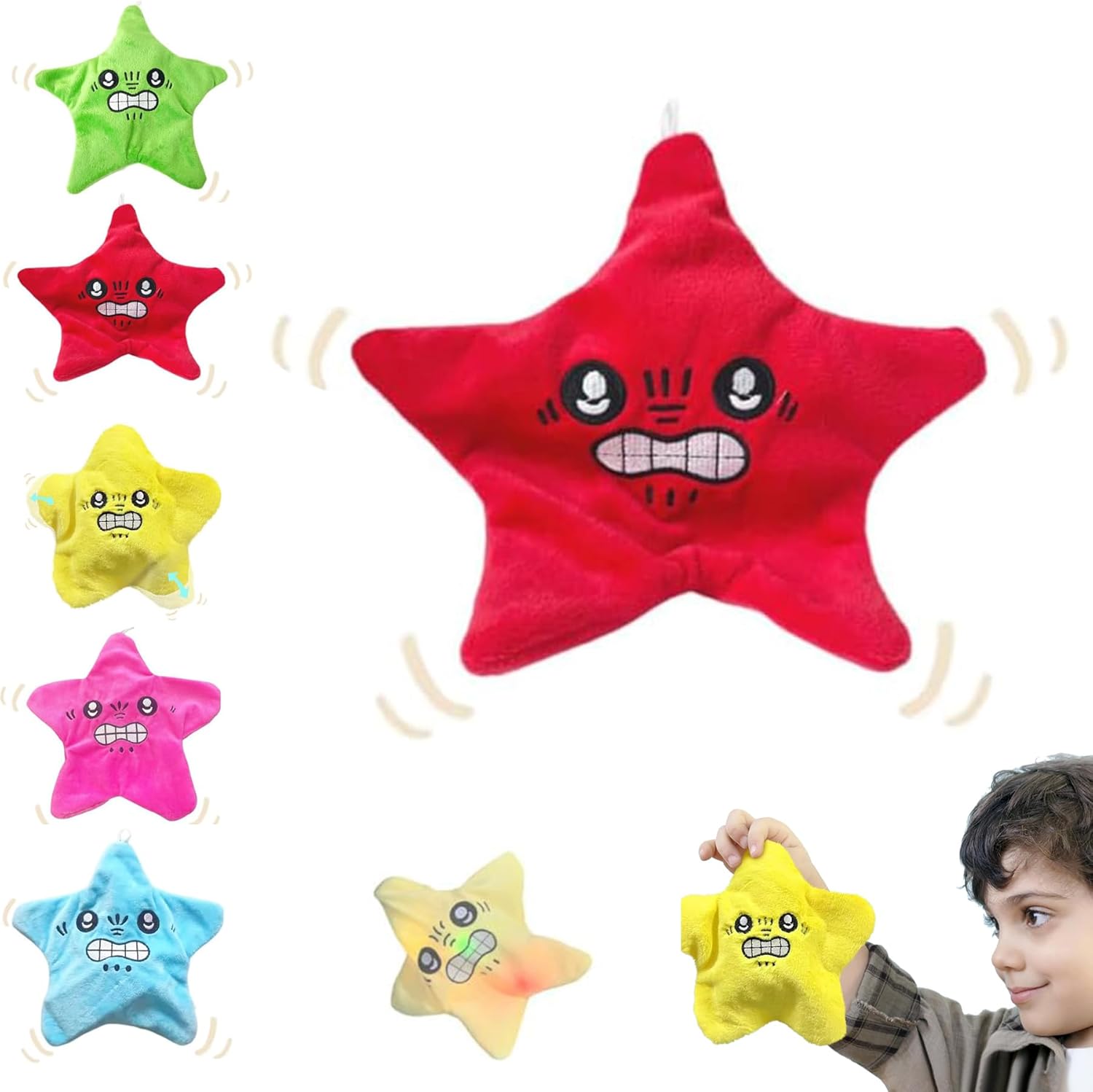 Papapt Angry Star Plush Moving,5 Colors Angry Starfish,8in Angry ...