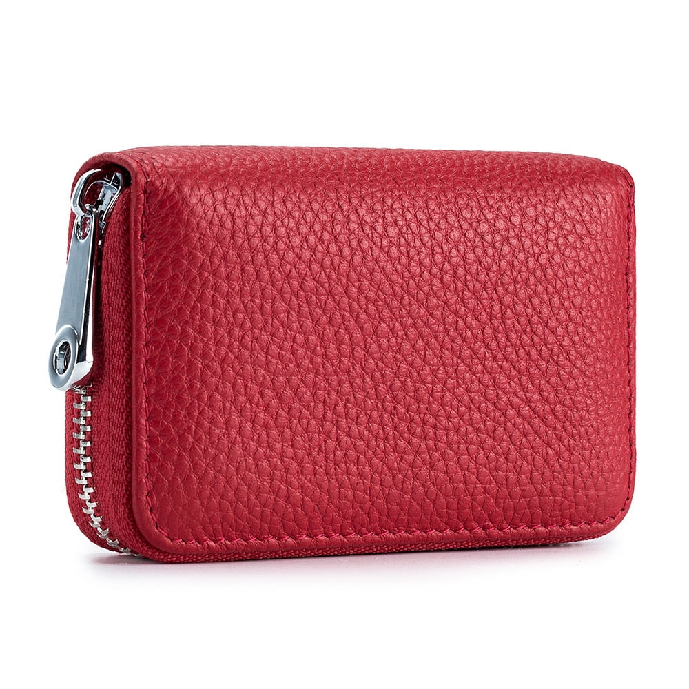Credit Card Holder RFID Blocking 12 Card Slots Leather Mini Credit Card ...
