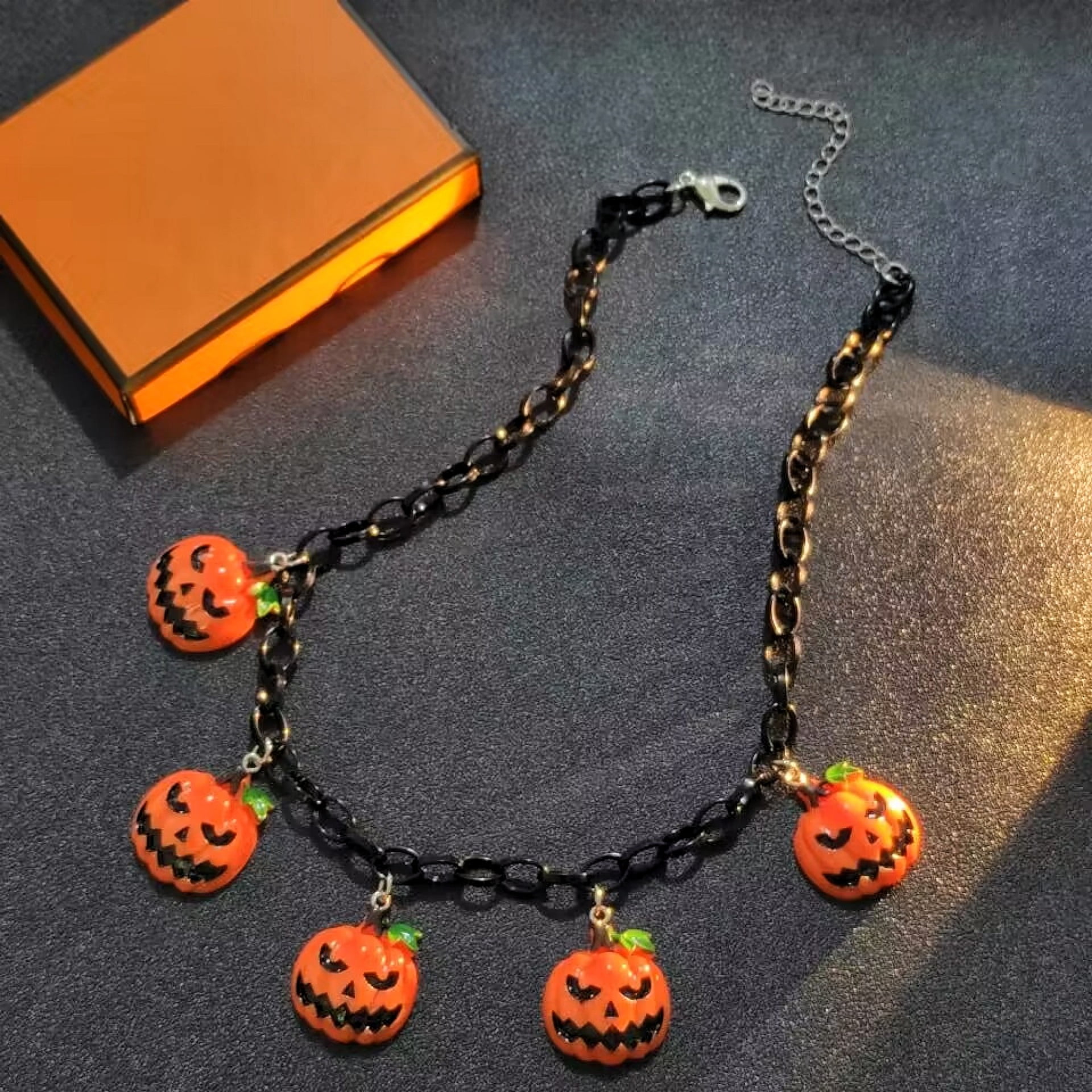 Papapt Halloween Ghost Necklace Pumpkin Witch Necklace Halloween ...