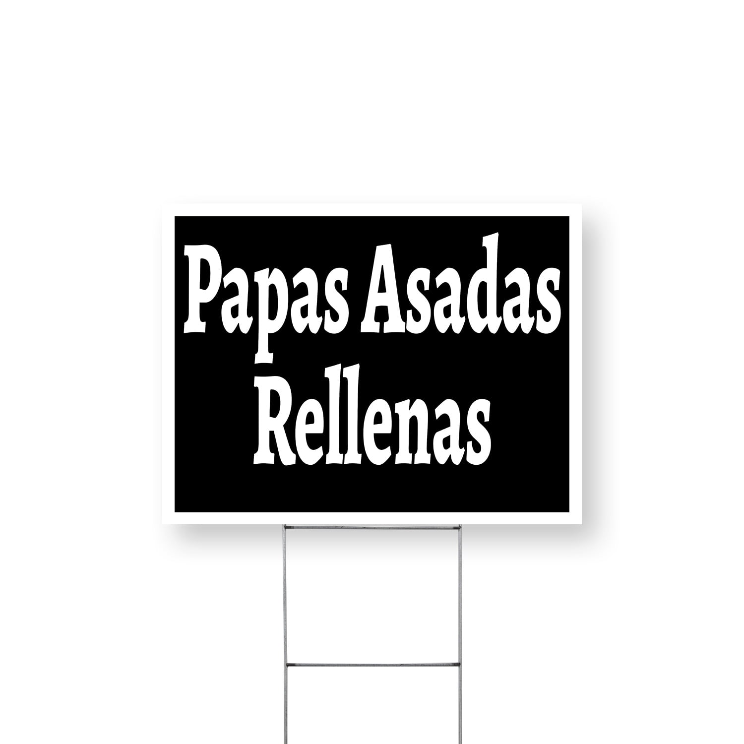 Papas Asadas Rellenas Yard Sign 18 Inch x 24 Inch Double Sided ...