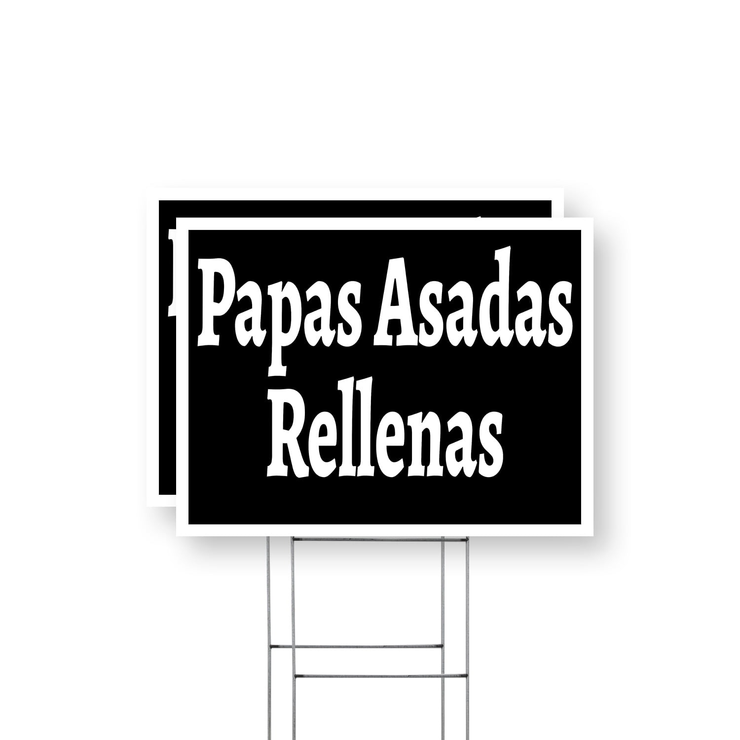 Papas Asadas Rellenas Yard Sign 2 Pack of 18 Inch x 24 Inch Single ...
