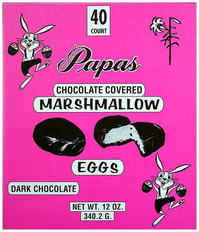 Papas Dark Chocolate Covered Marshmallow Eggs, 40CT Box - Limited ...