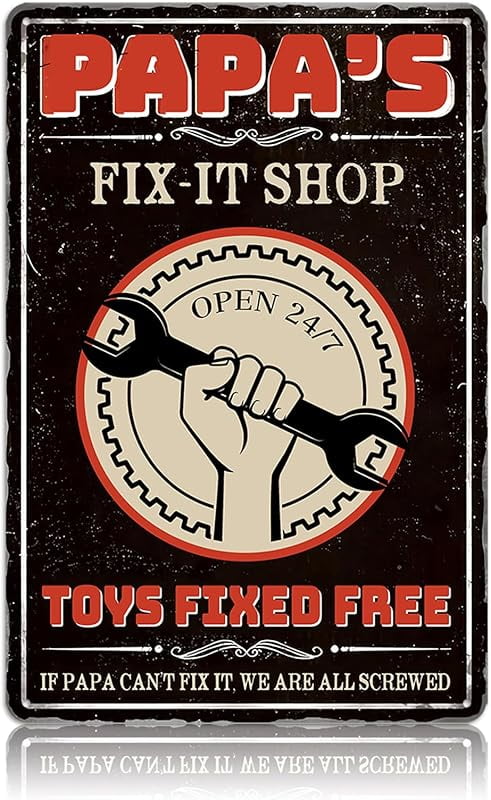 Garage Signs for Men Mechanic Shop Decor Funny Tool Rule Metal Tin ...