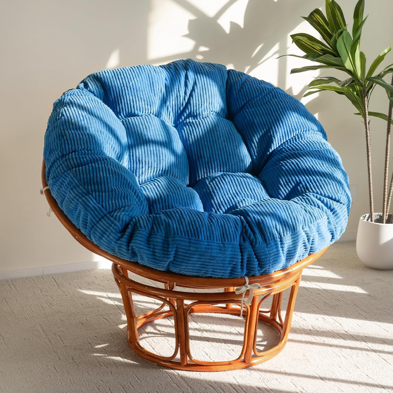 Papasan Chair Cushion with Corduroy Cover (Without Chair), 48 x 48 Inch ...
