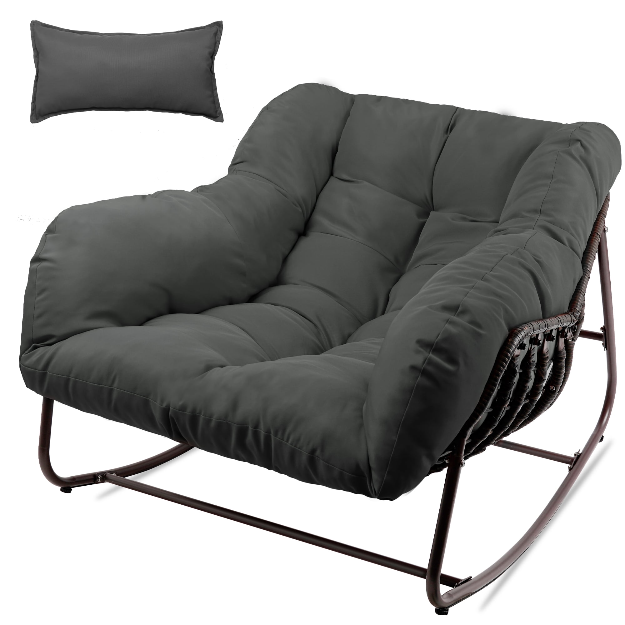 Papasan Rocking Chair Indoor & Outdoor, All Weather Wicker Papasan ...