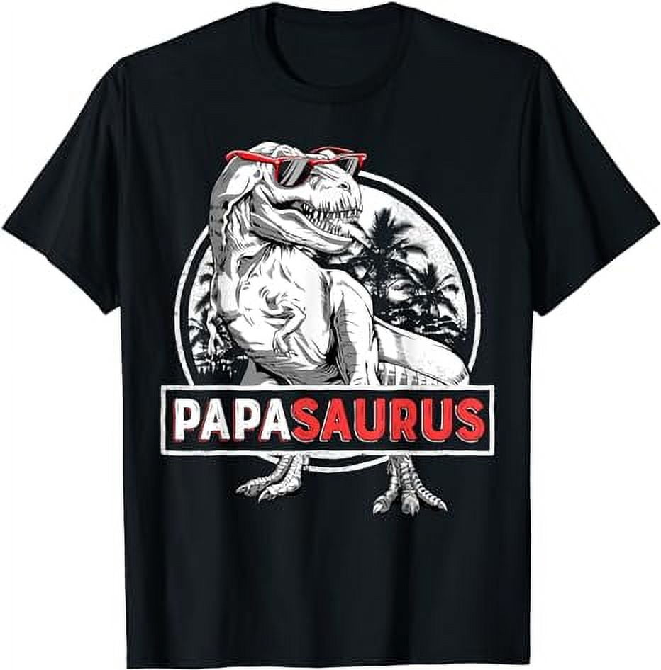 Papasaurus T rex Dinosaur Funny Papa Saurus Father's Family T-Shirt ...