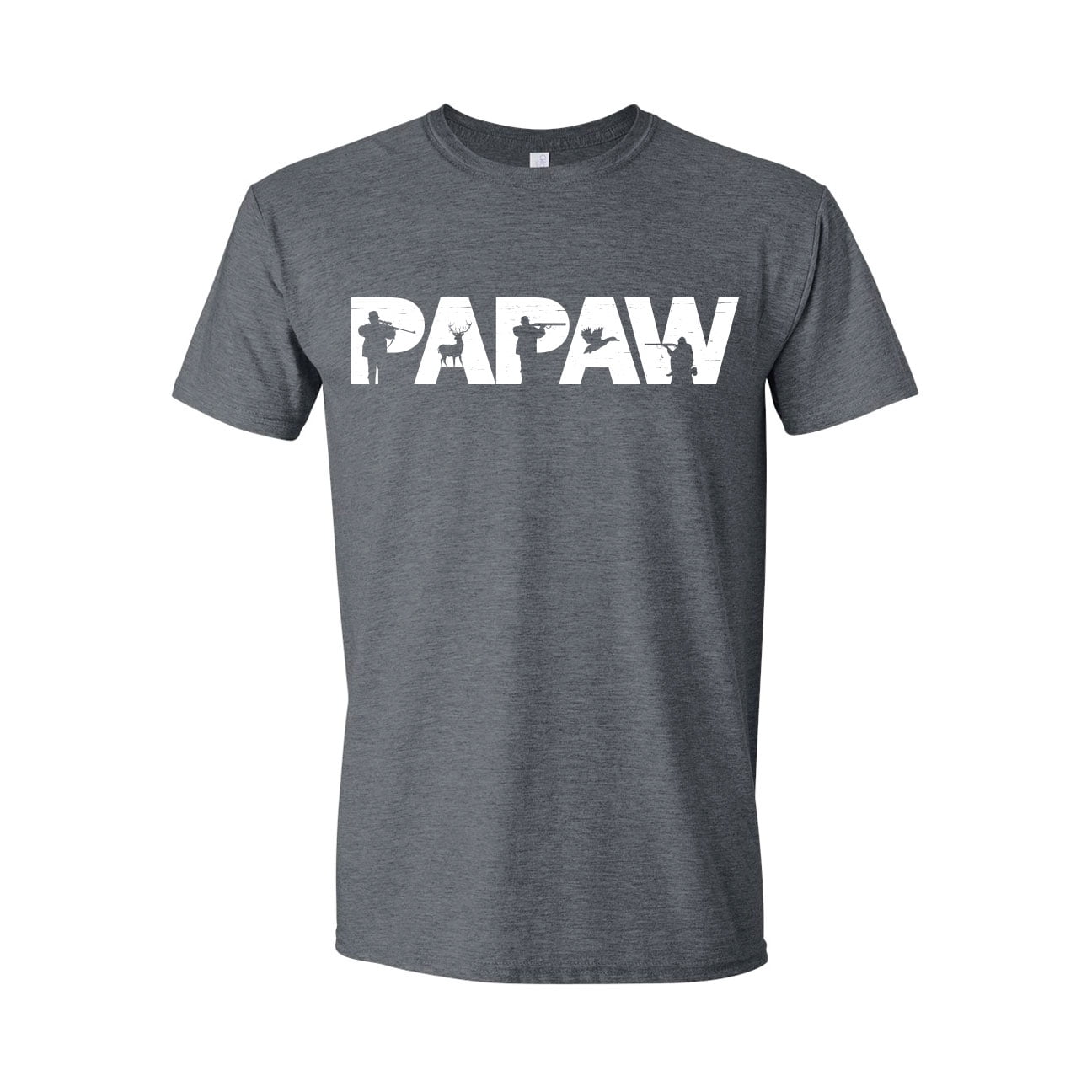 Papaw Hunting Silhouette, Shirt for Husband, Unique Present, Gray 2XL ...
