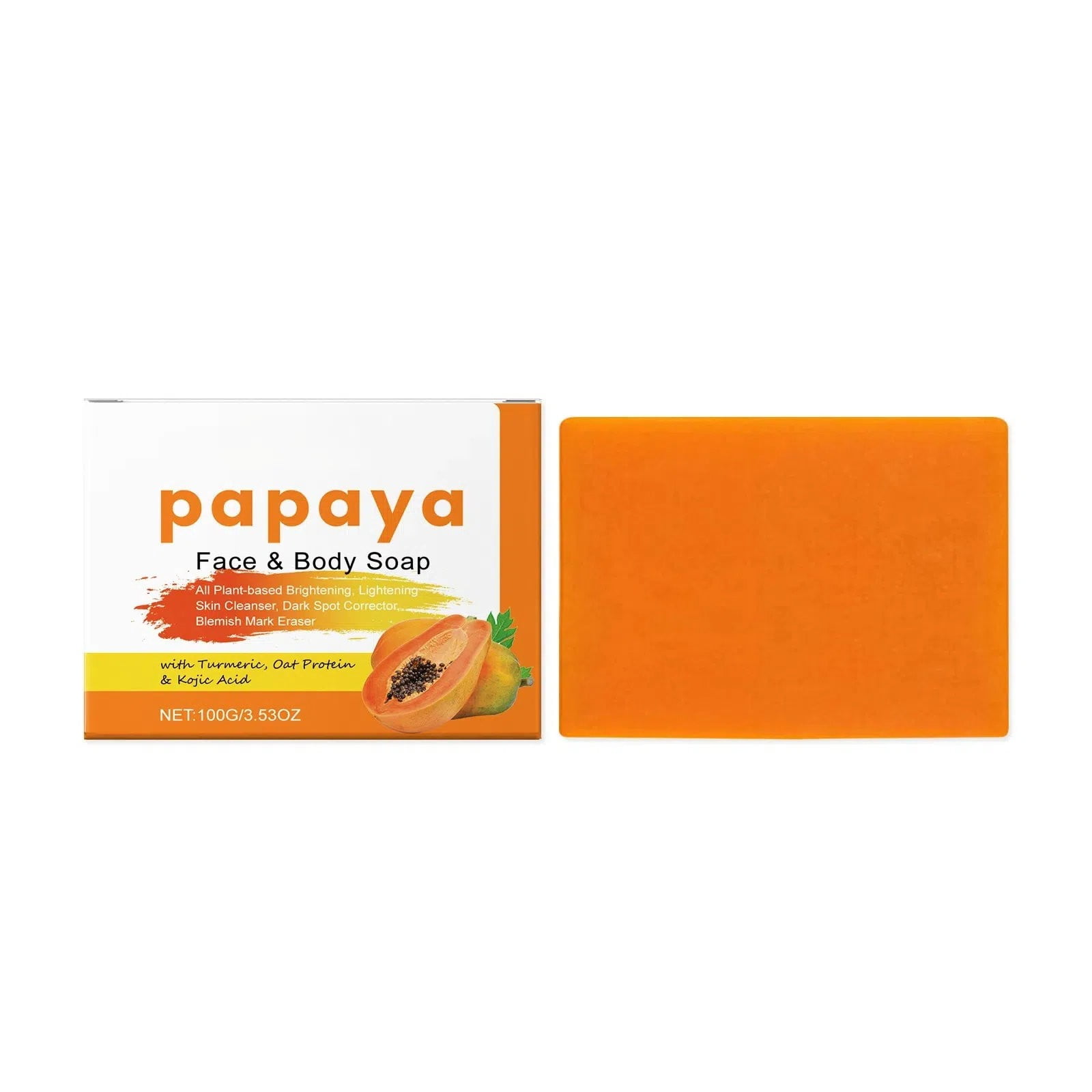Papaya Face & Body Soap 100g - All Plant-Based Brightening, Lightening ...