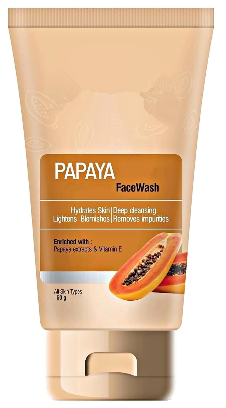 Papaya Face Wash With Vitamin E Glowing Whitening Skin Clear Dark Spots ...
