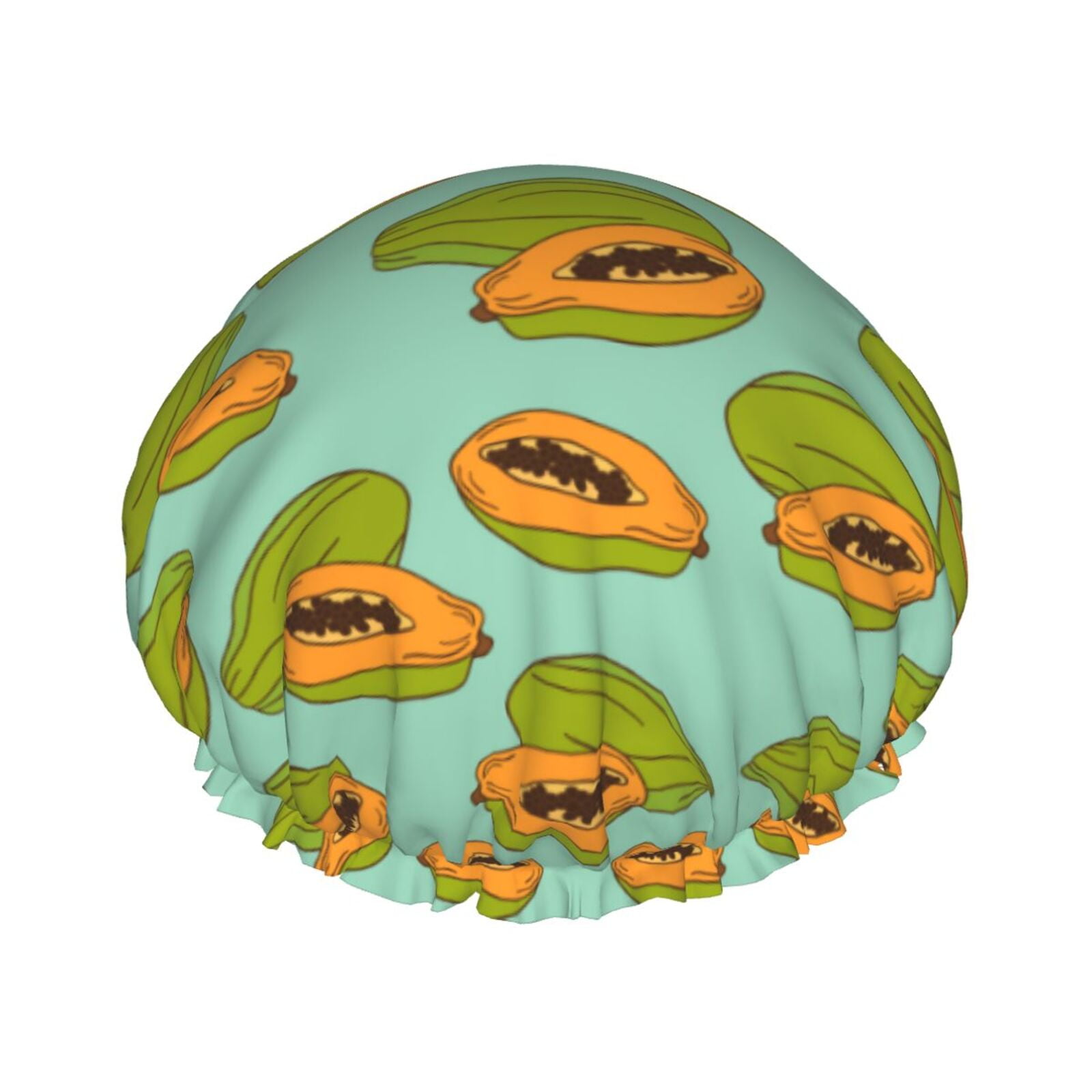 Papaya Pattern funny Shower Cap, Reusable Bath Hair Hat for all Hair ...