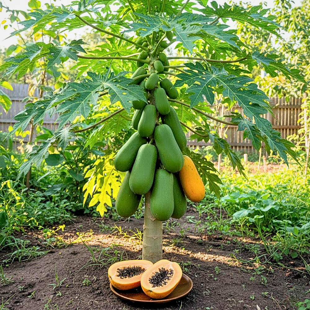 Papaya Tree Live Plant, Tropical Papaya Tree, Well-Rooted Fruit Plant ...
