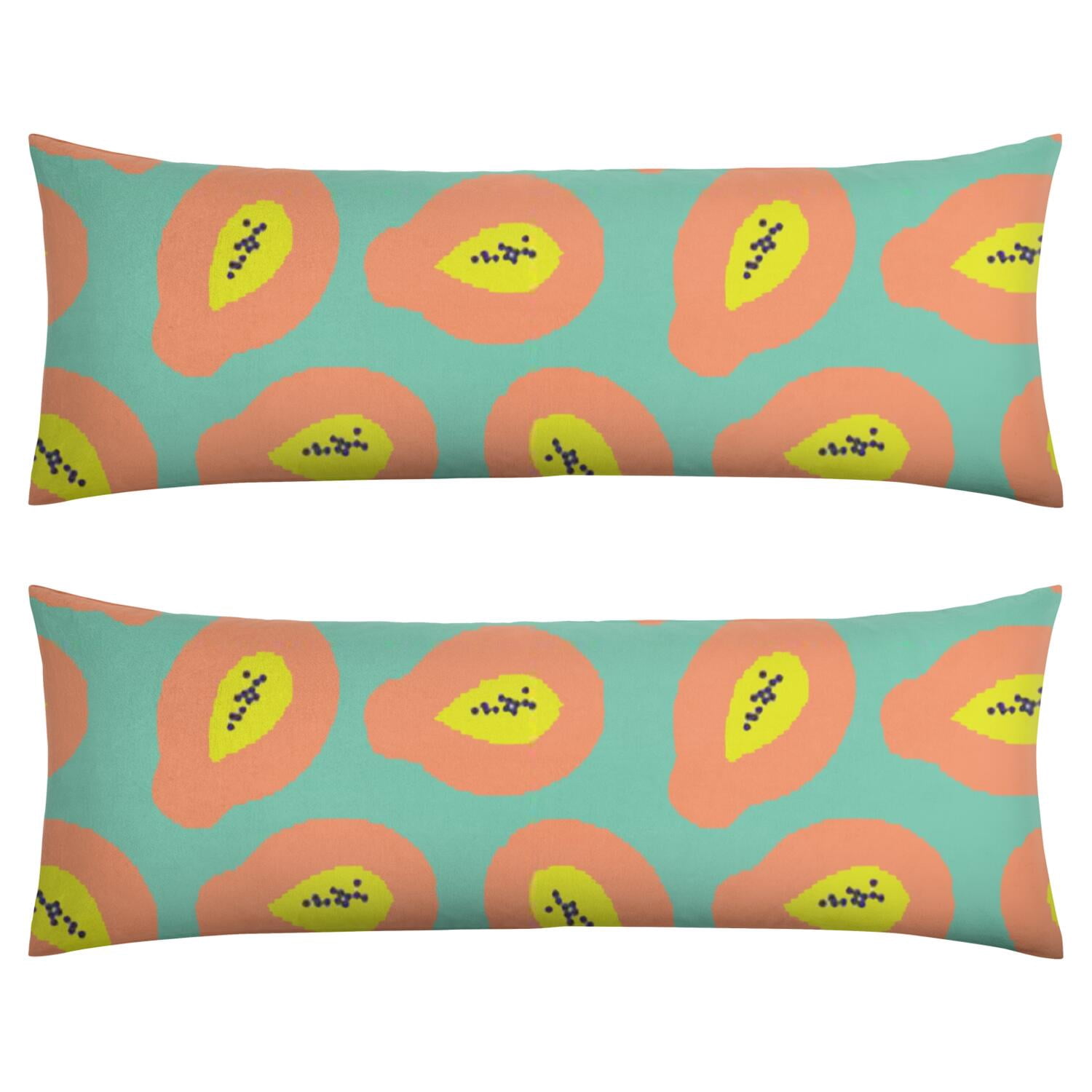 Papaya Tropical Fruit Print Body Pillow Cover 20x54 - Cute Kawaii ...