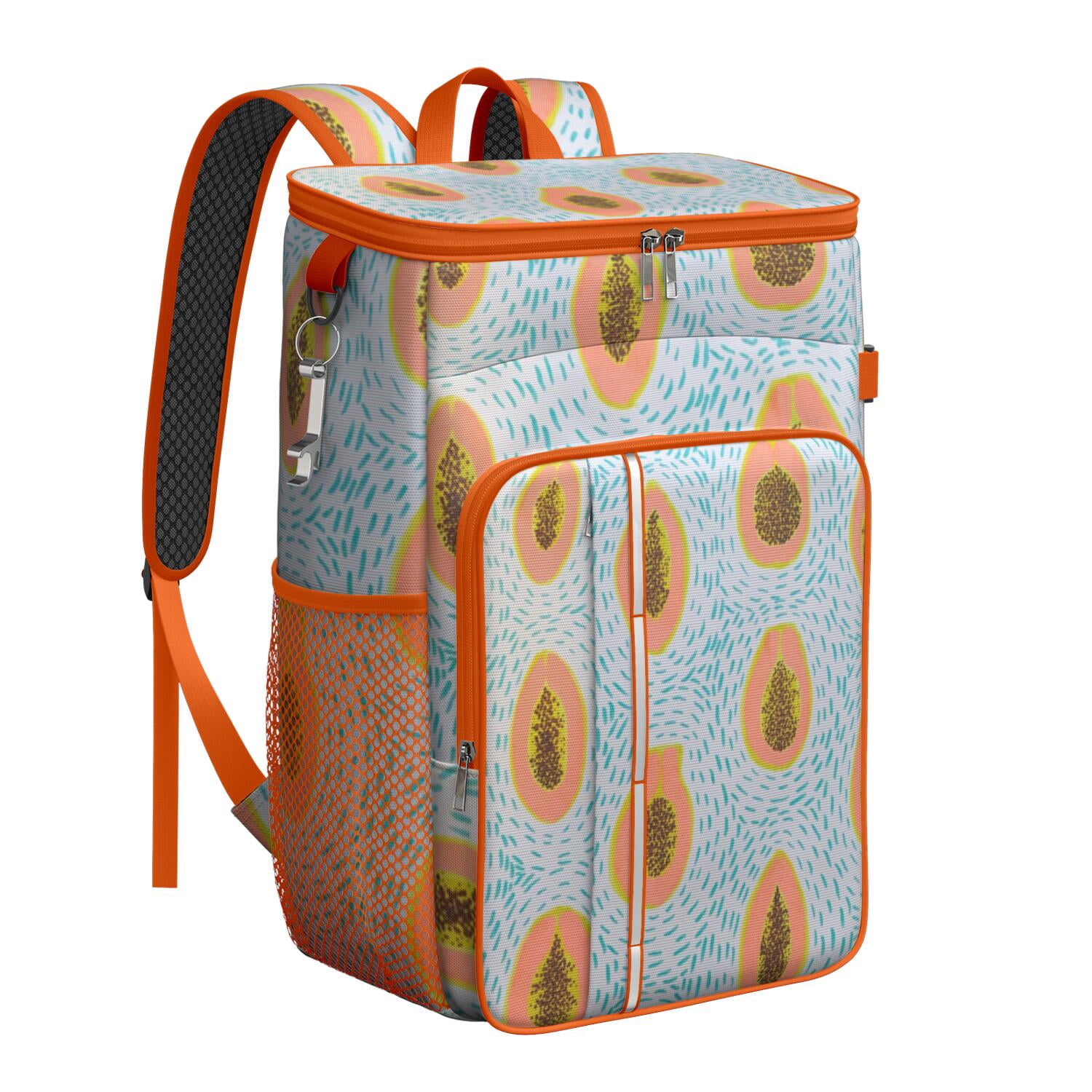 Papaya Tropical Fruit Print Insulated Cooler Backpack - 20L High ...