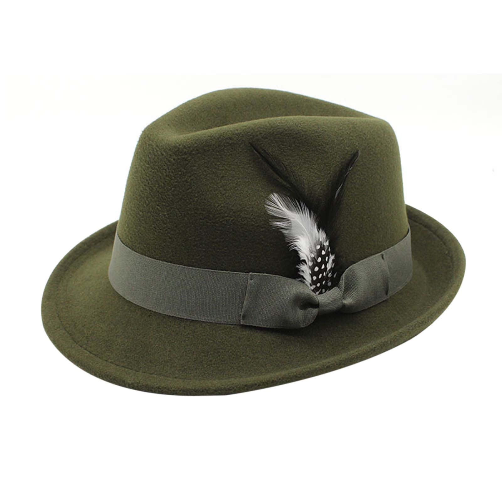 Papeey Vintage German Hat Traditional Fedora With Feather For ...