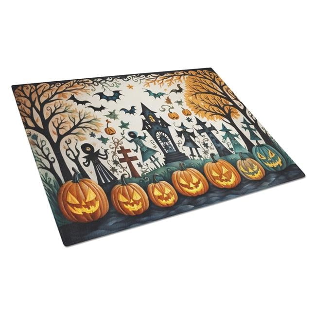 Papel Picado Skeletons Spooky Halloween Glass Cutting Board Large 12 in ...