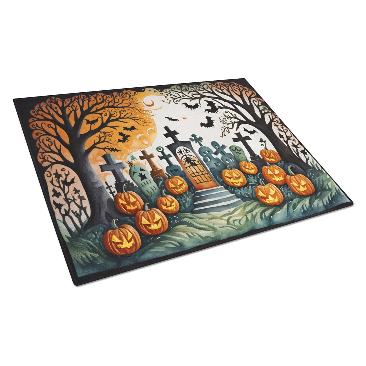 Papel Picado Skeletons Spooky Halloween Glass Cutting Board Large 12 in ...