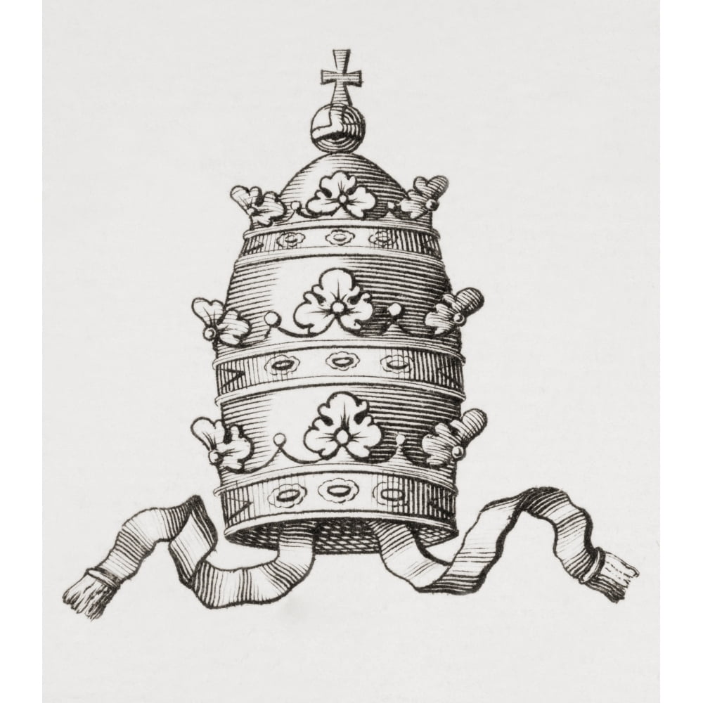 Papel Tiara Aka Triregnum Triple Tiara Or Triple Crown. From An 18th ...