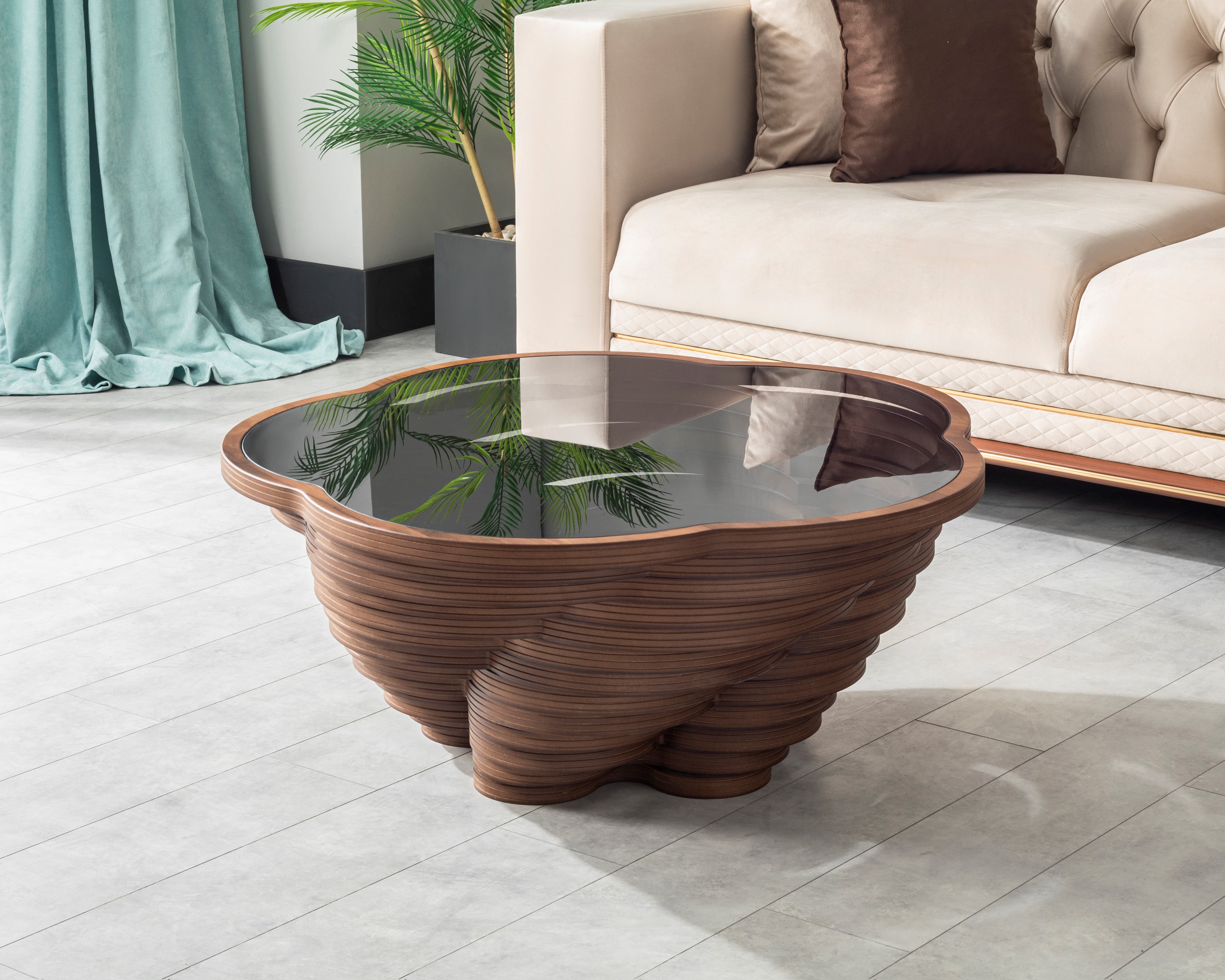 Papella Queen-Sized Wooden Coffee Table with Farmhouse Rustic Charm and ...