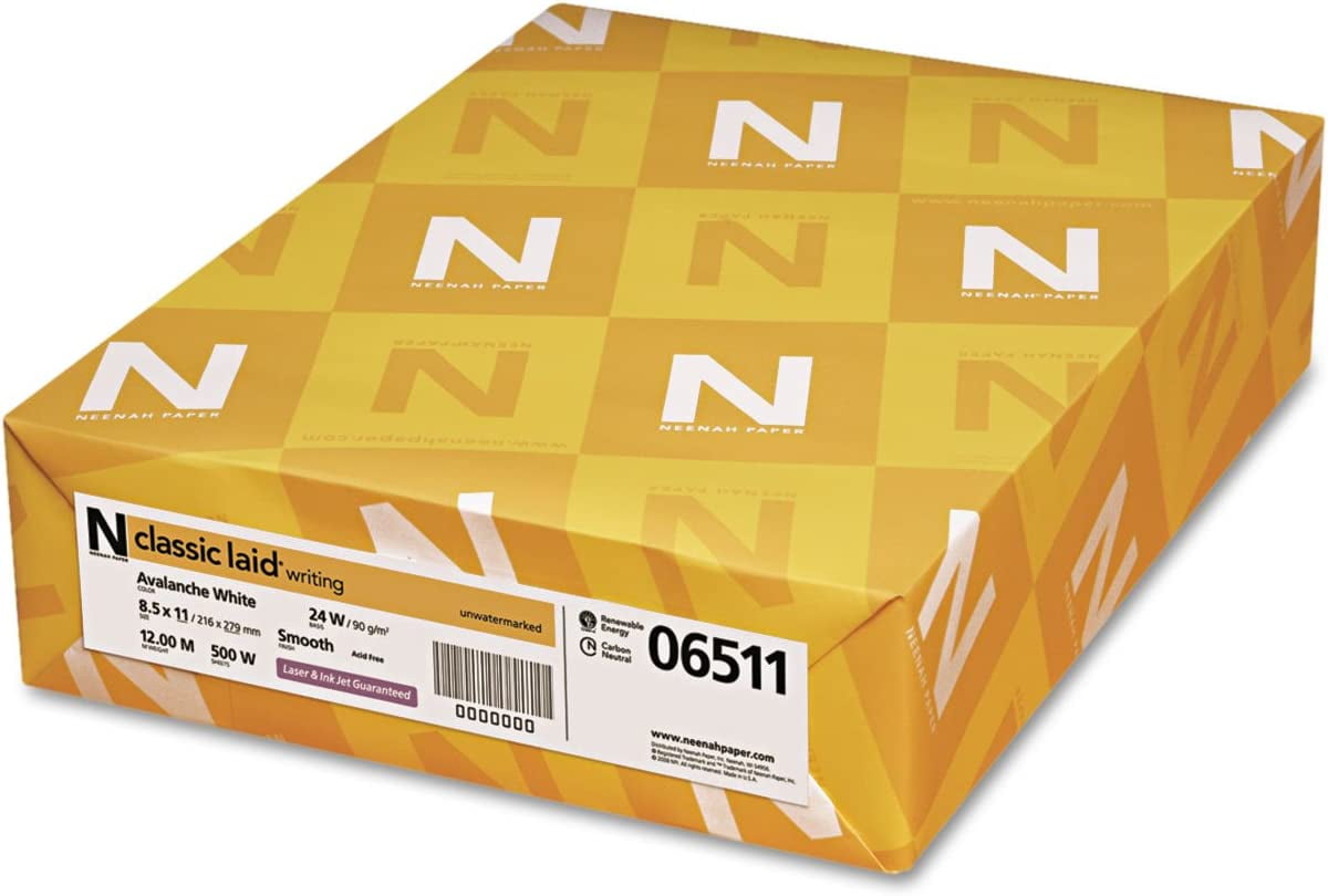 Paper 06511 Classic Laid Writing Paper 24lb 93 Bright 8 1 2 X 11