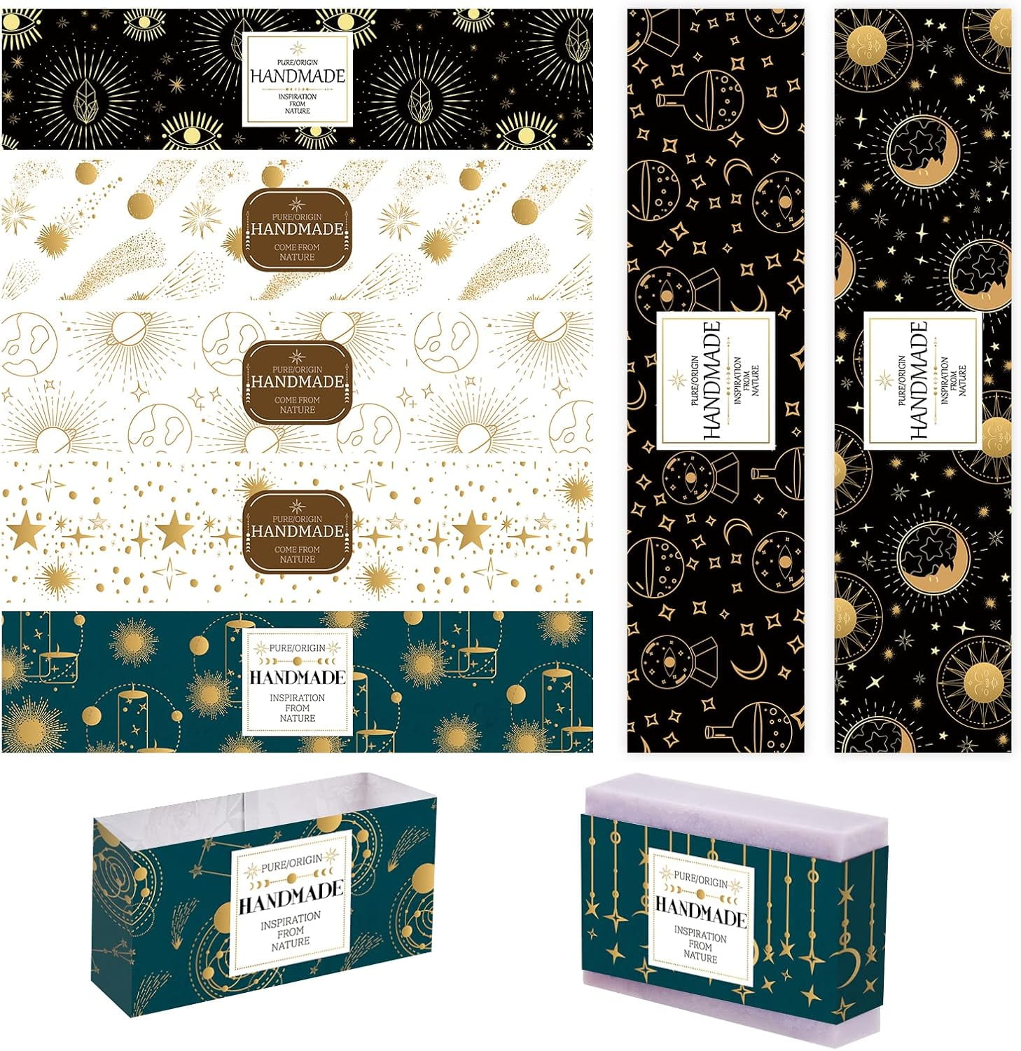 Paper 1 set 90pcs Sun & Moon Soap Wrapper 9 styles Space Wrap Paper ...