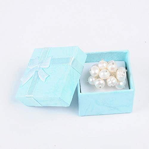 Paper 5Pcs Ring Cardboard Boxes Sky Blue Jewelry Packaging Box Gift ...