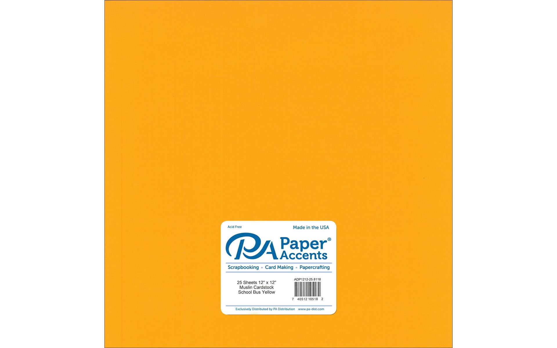 Paper Accents Cardstock 12"x 12" Muslin 73lb School Bus Yellow 25pc ...