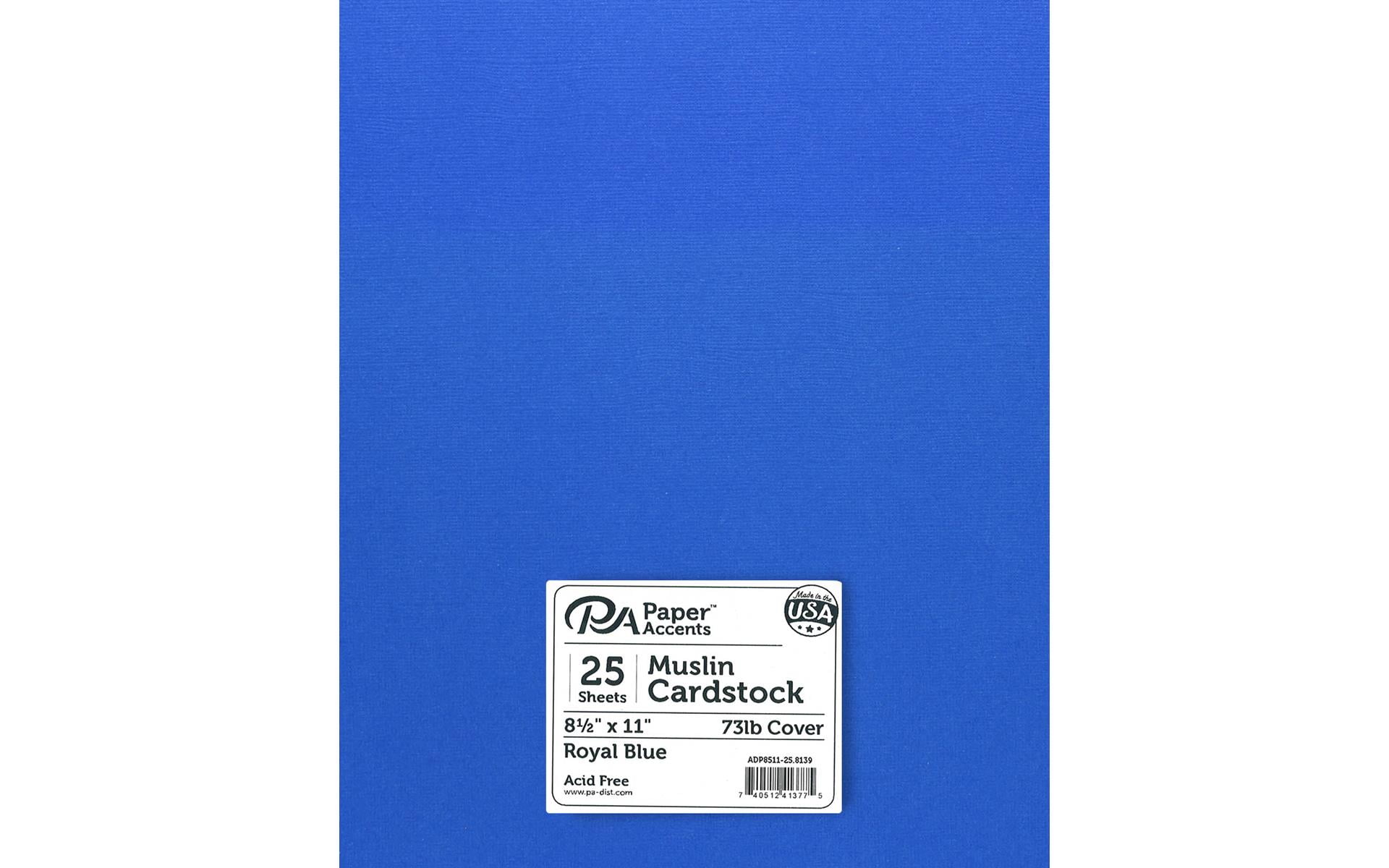 Paper Accents Textured Cardstock 8.5"x 11" Muslin 73lb Royal Blue 25pc ...