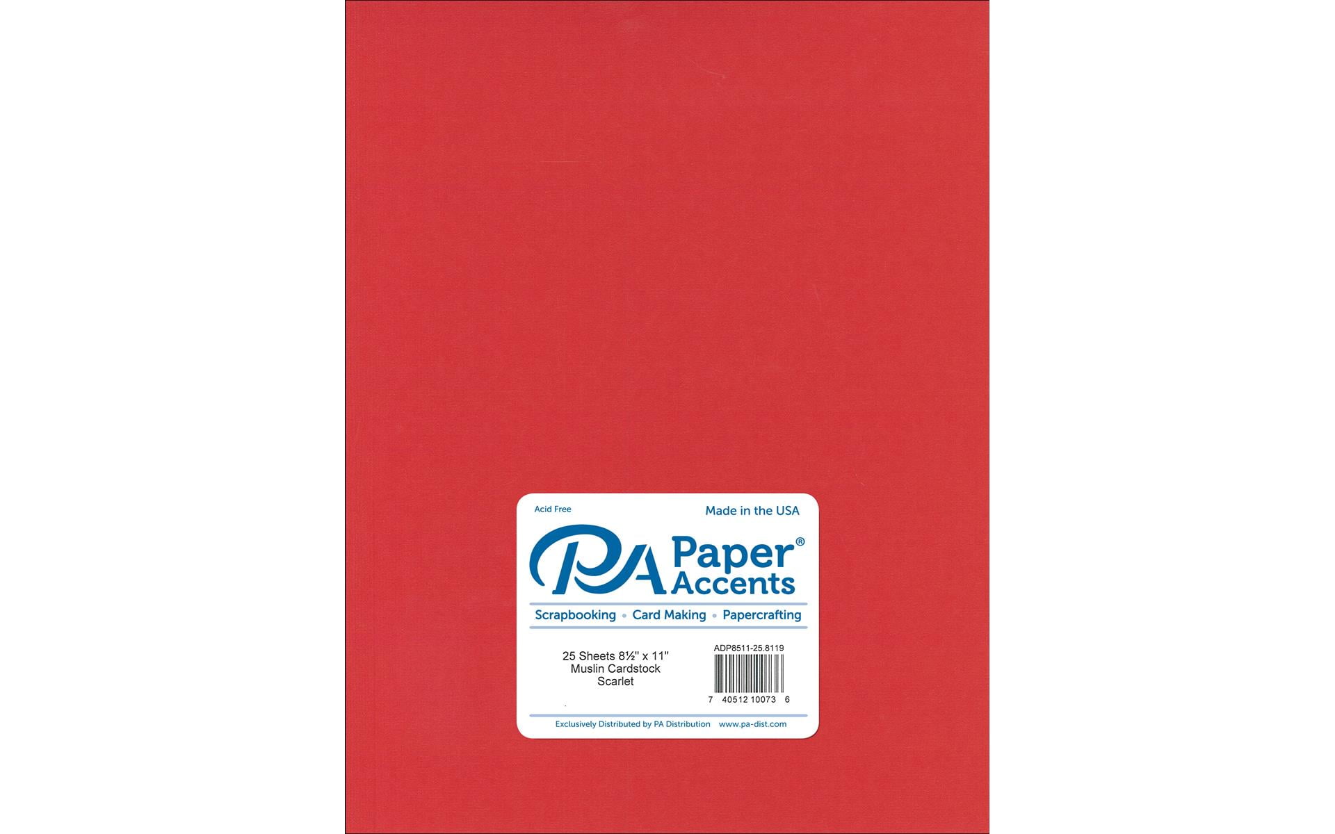 Paper Accents Cardstock 8.5"x 11" Muslin 73lb Scarlet 25pc - Walmart.com