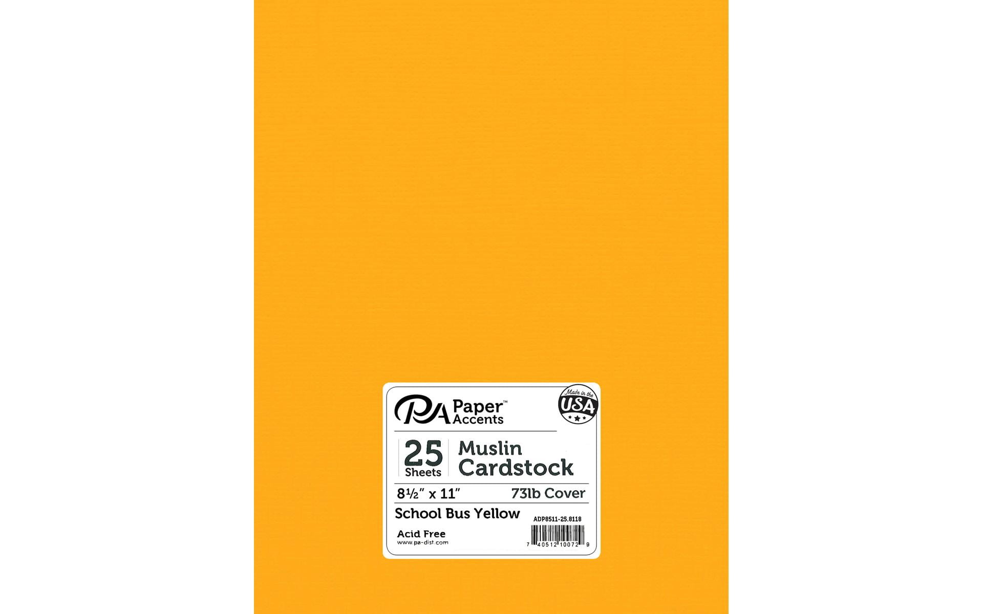 Paper Accents Cardstock 8.5"x 11" Muslin 73lb School Bus Yellow 25pc ...