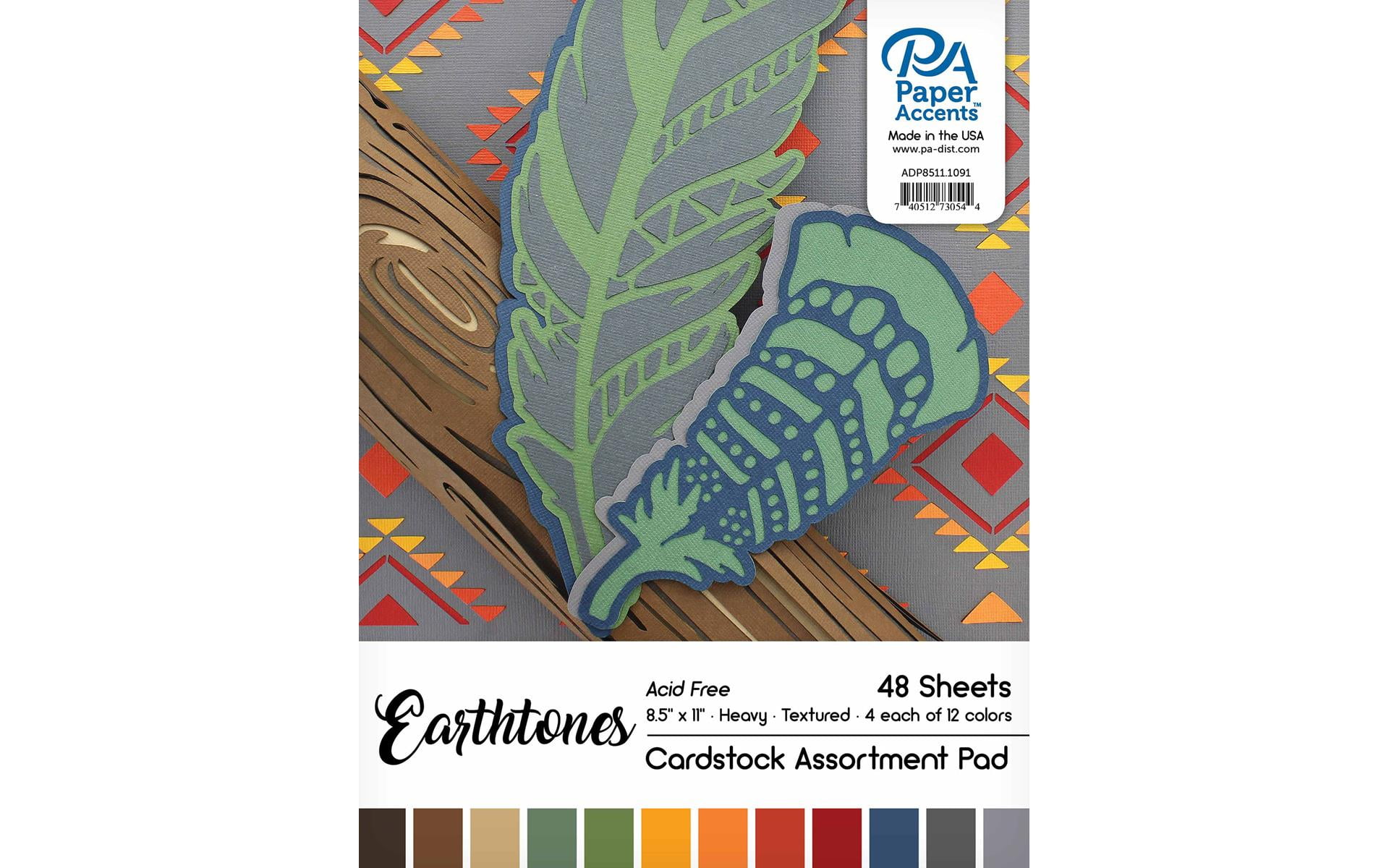 Paper Accents Cardstock Pad 8.5"x 11" Earthtones Assortment 48pc ...