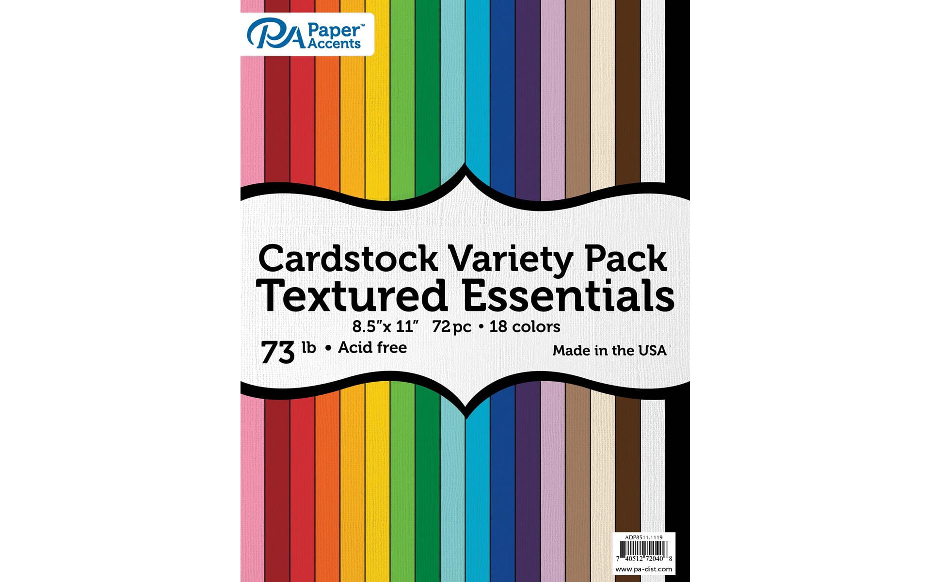 Paper Accents Cardstock Variety Pack 8.5"x 11" Textured Cardstock 73lb ...