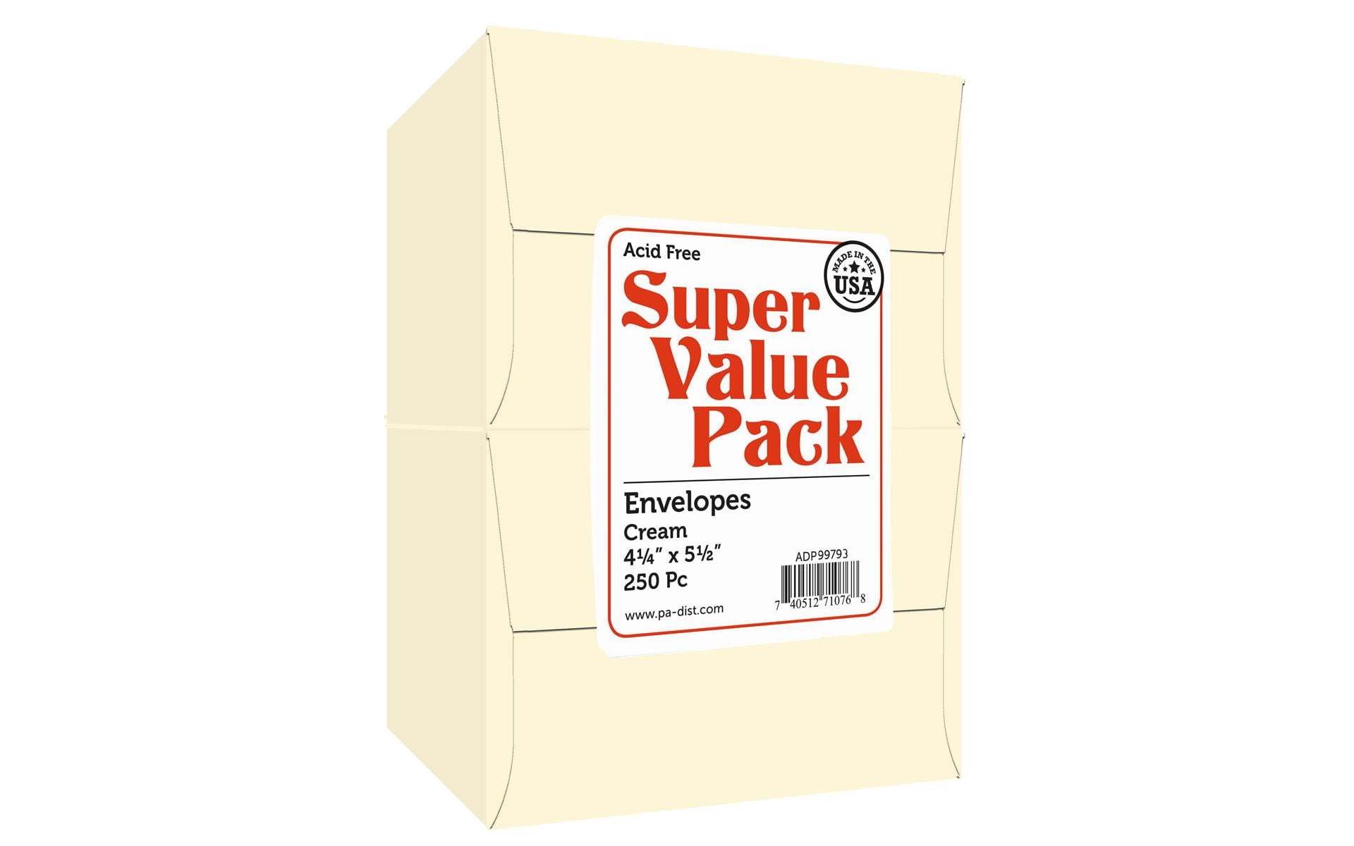 Super Value Envelope Pack 4.25x5.5 250pc Cream - Walmart.com