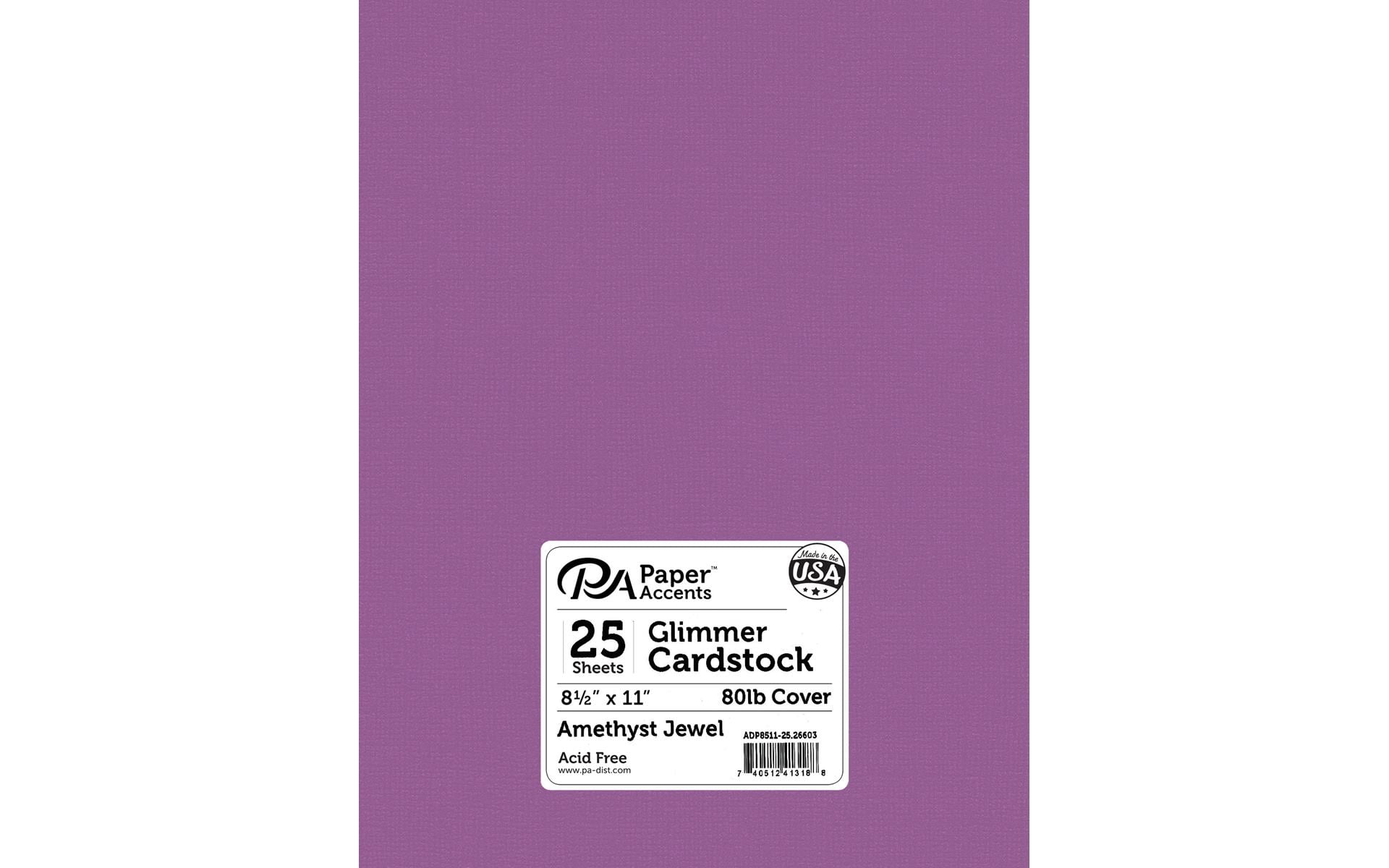 Paper Accents Glimmer Cardstock 8.5"x 11" 80lb 25pc Amethyst Jewel ...