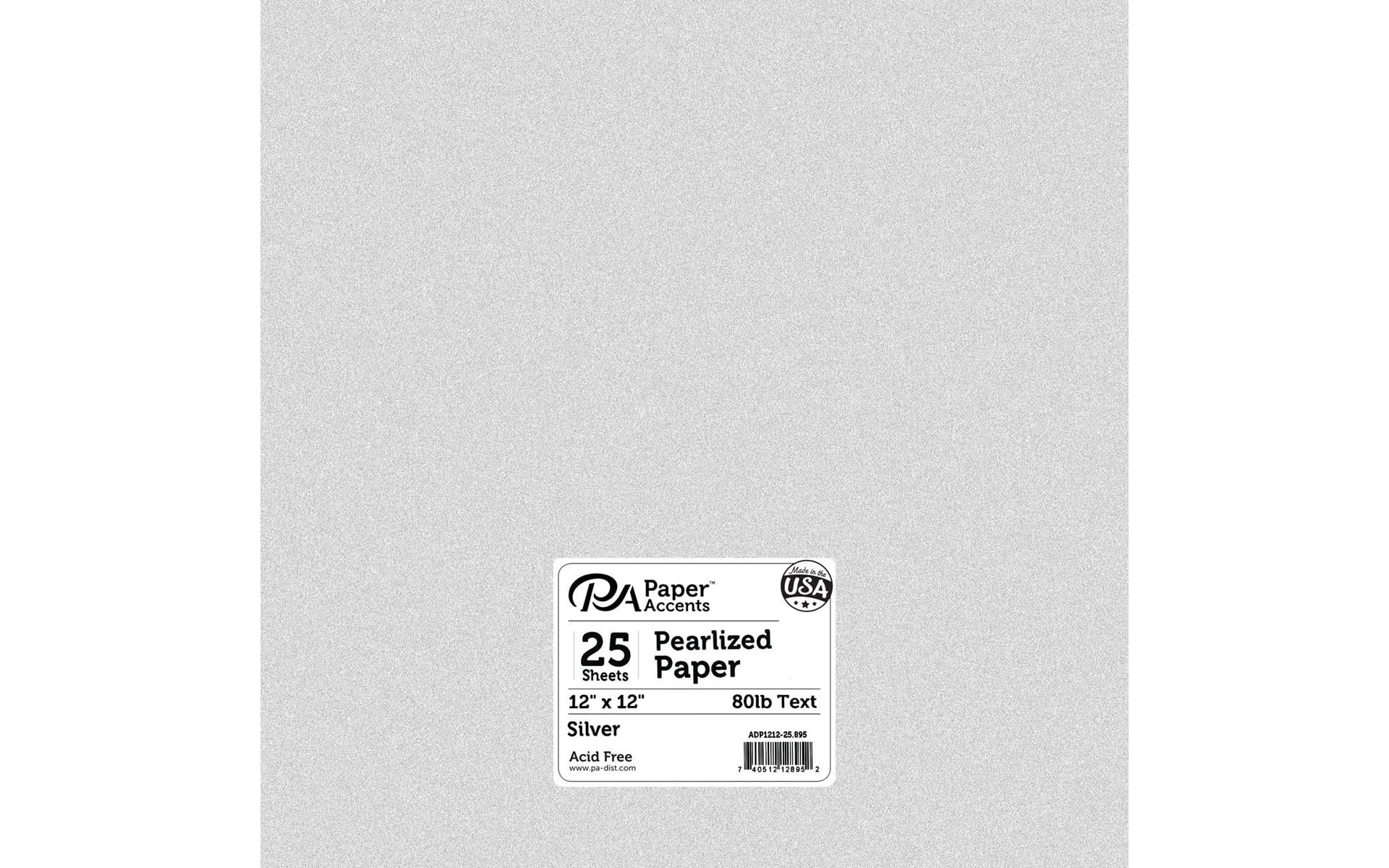 Paper Accents Paper Pearlized 12"x 12" 25pc 80lb Silver - Walmart ...