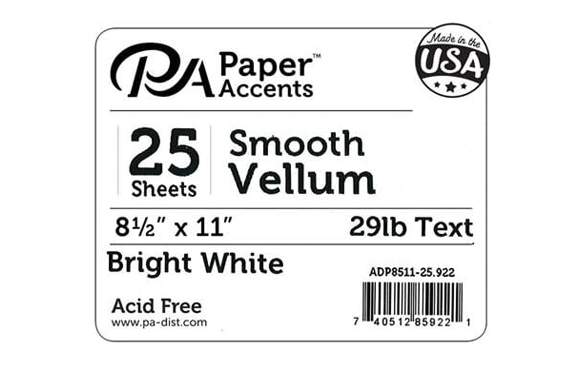 Paper Accents Vellum 8.5"x 11" 29lb Bright White 25pc - Walmart.com