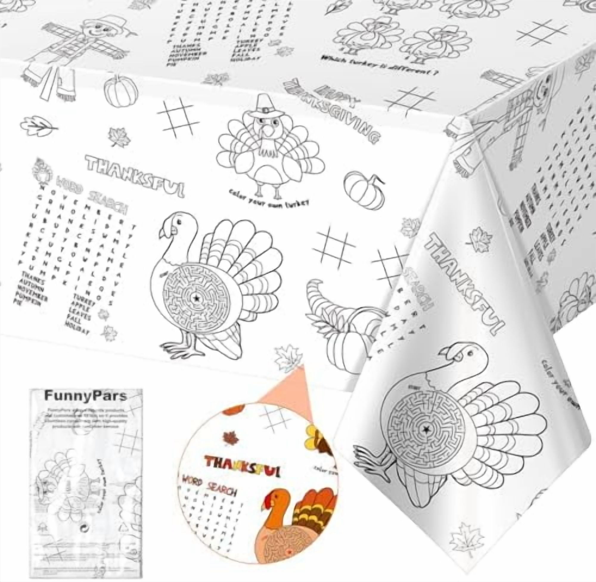 Paper Activity Happy Thanksgiving Tablecover - Walmart.com