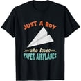 Paper Airplane Just A Boy Aircraft Paper Plane Aviation T-Shirt ...