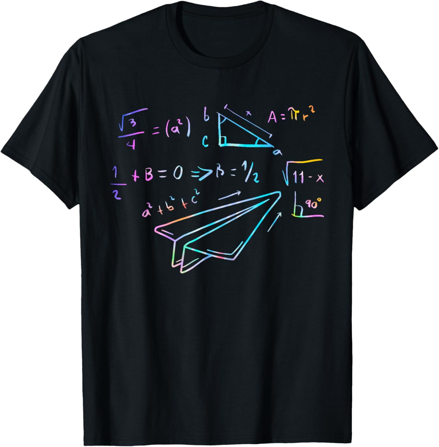 Paper Airplane Pilot Math Teacher Engineer Paper Plane T-Shirt ...