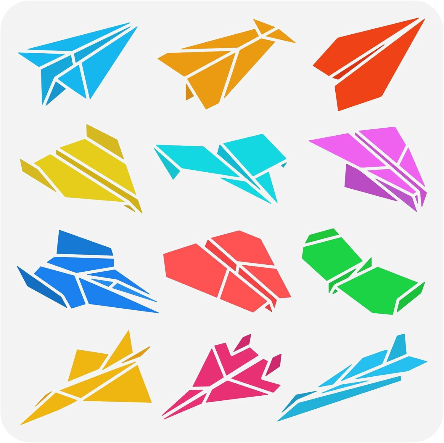 Paper Airplane Stencil 11.8x1.8inch Reusable Cartoon Airplane Designs ...