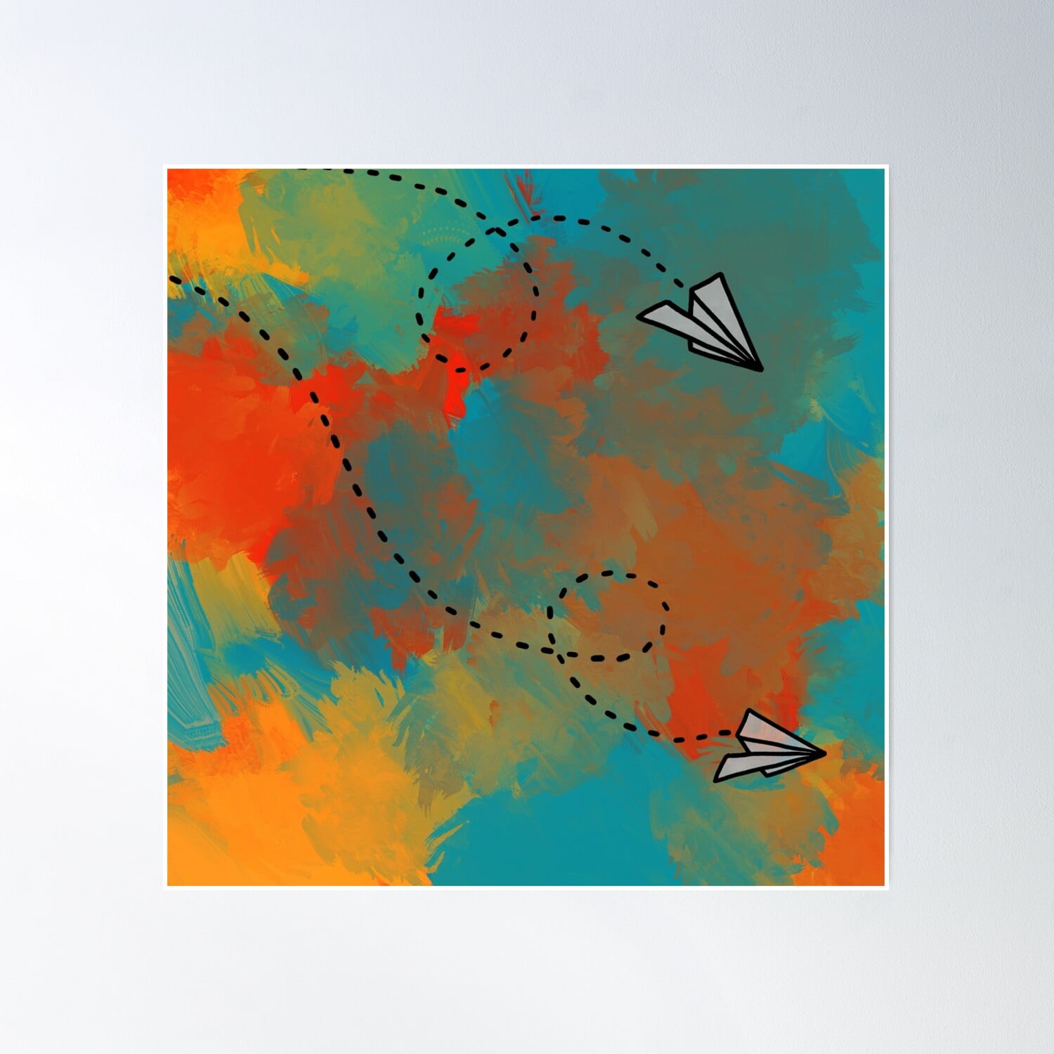 Paper Airplanes Poster Wall Art, Modern Wall Decor, 24x24 UNFRAMED ...