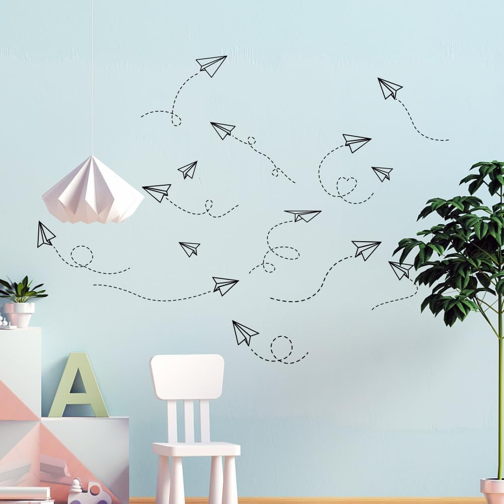 Paper Airplanes Wall Stickers Removable Vinyl Peel and Stick Wall ...