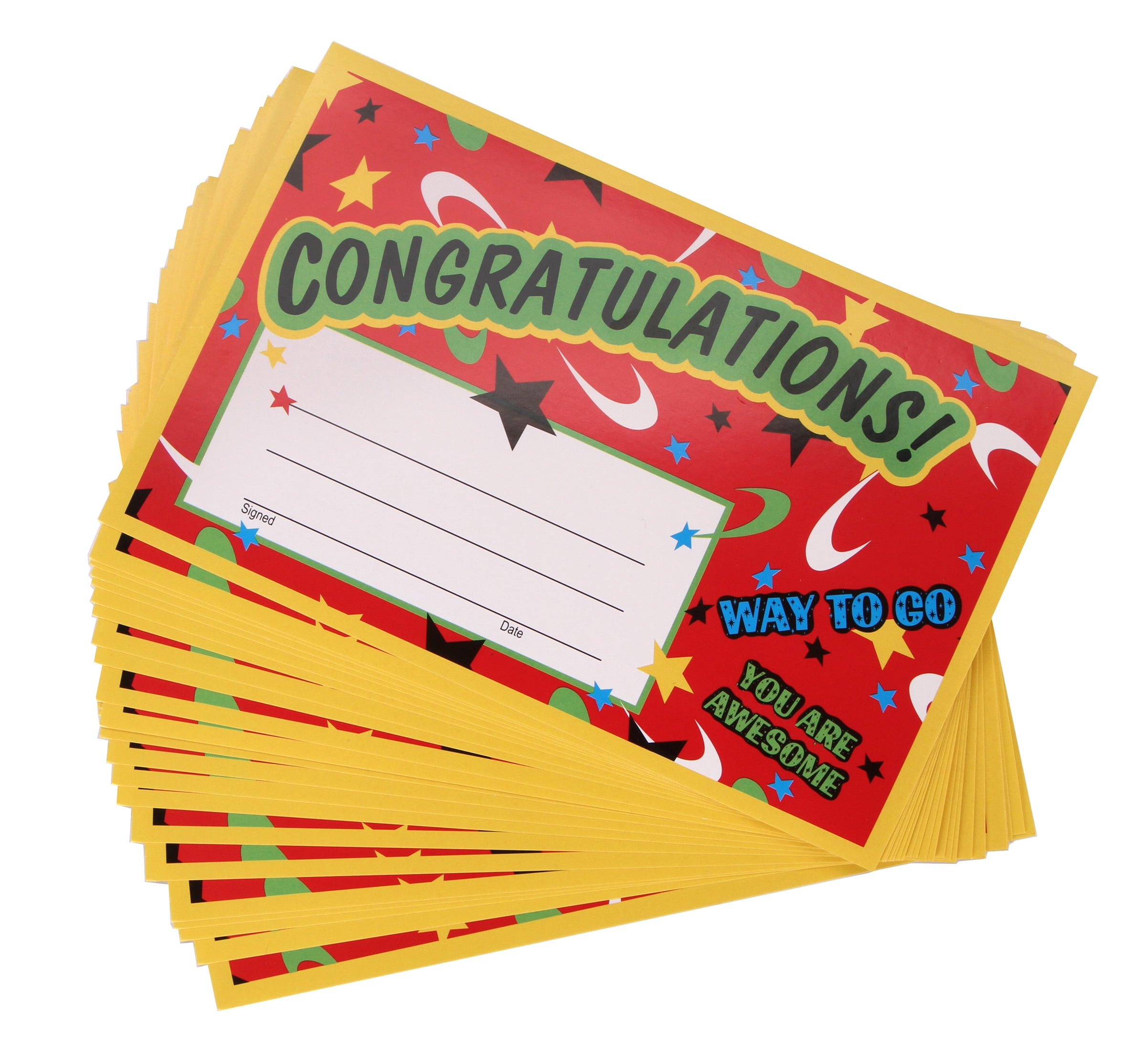 Paper Award Congratulaton 24Pc 5.5In X 8.5In - Walmart.com