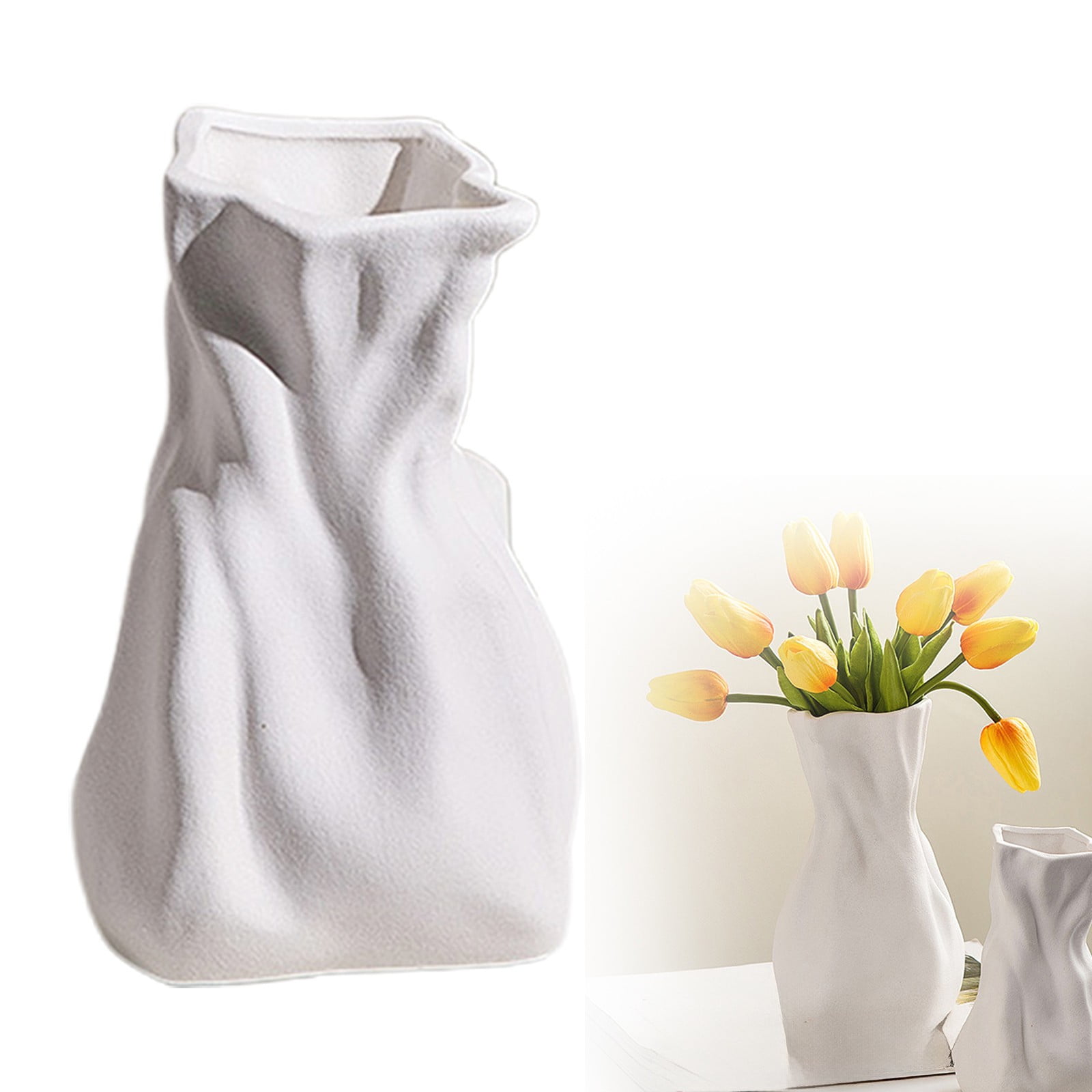 Paper Bag Ceramic Vase Crinkle Paper Bag Design For Flower Arrangement ...